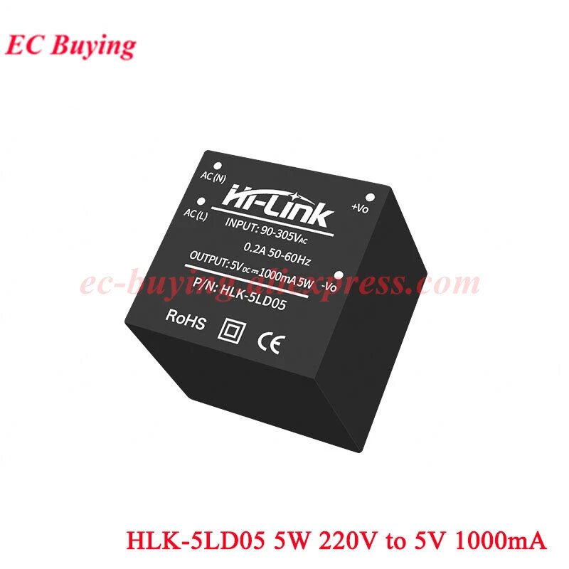 Hi-Link модуль питания 5 Вт 2pcs, HLK-5LD05 5W 5V 1A