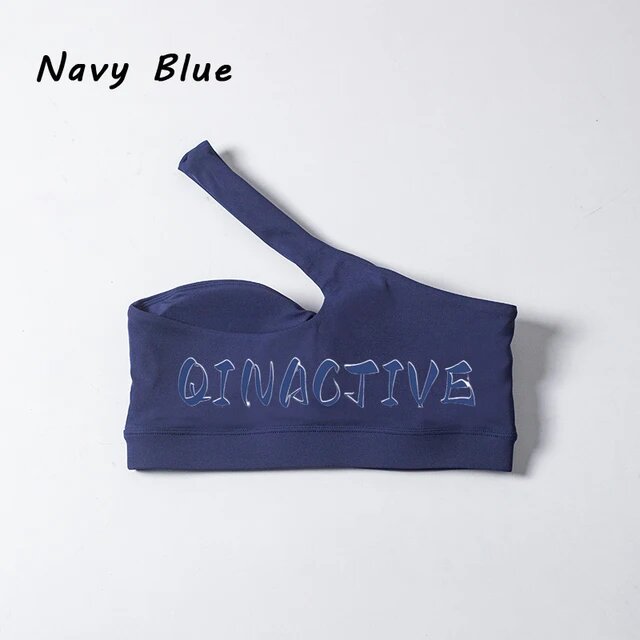 Спортивный бюстгальтер с высокой эластичностью, удобный, на одно плечо, для фитнеса, тренажерного зала, бега, тренировок и йоги. размер,44/M