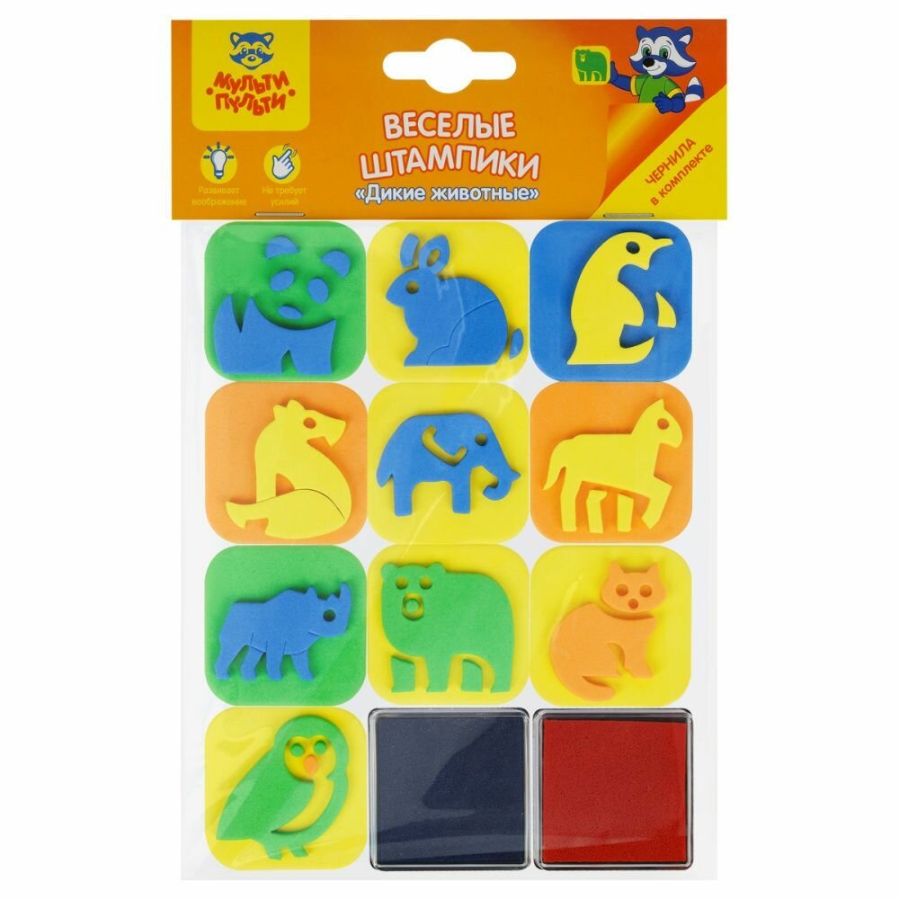 Набор штампиков для творчества Мульти-Пульти "Дикие животные" 48344