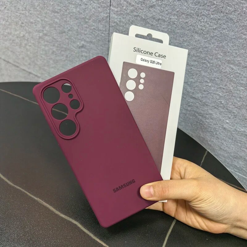 Чехол Samsung Galaxy S24 Ultra, бордовый, силикон