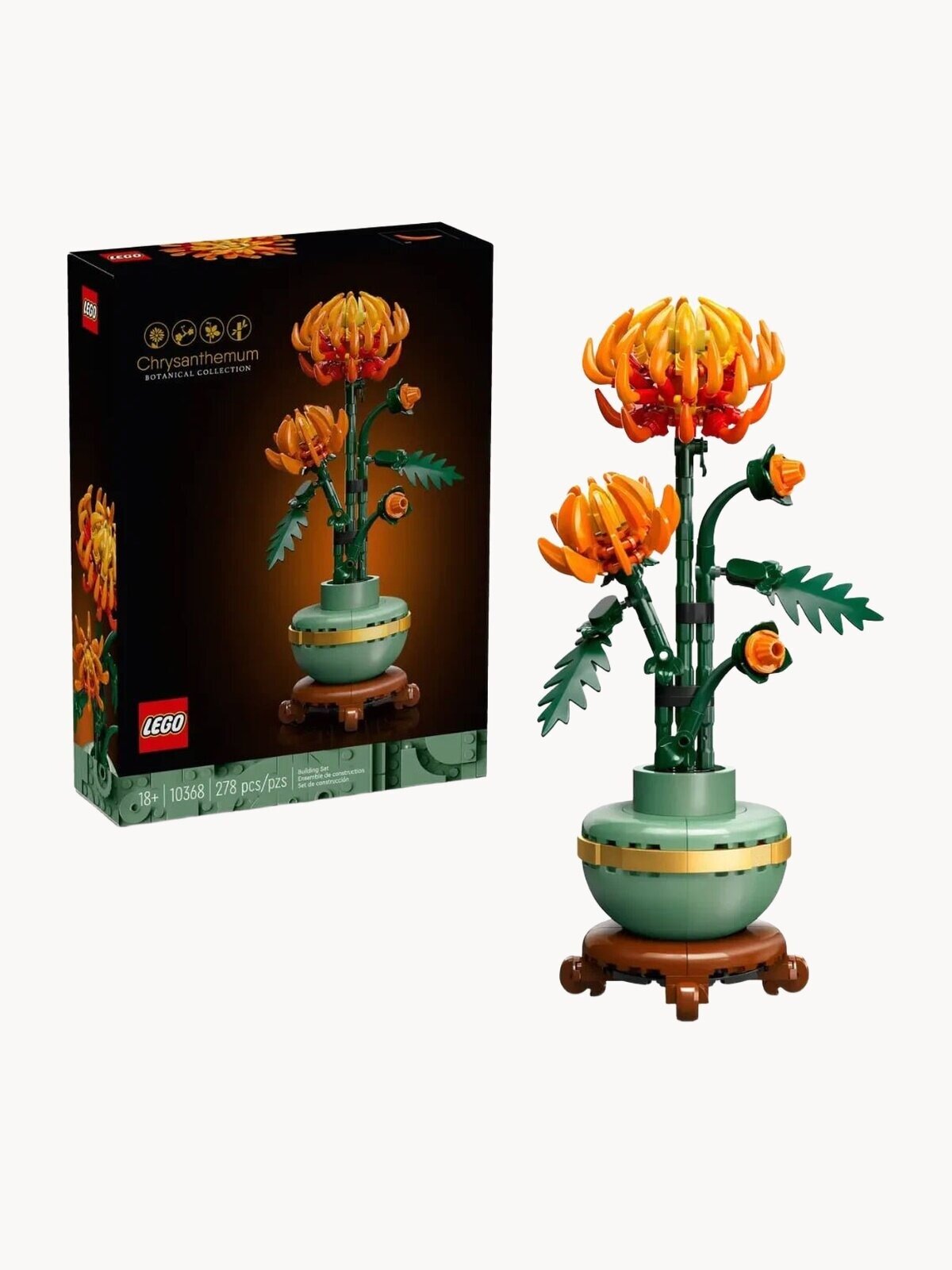 Конструктор LEGO Icons 10368 Хризантема, оранжевый, 278 дет.