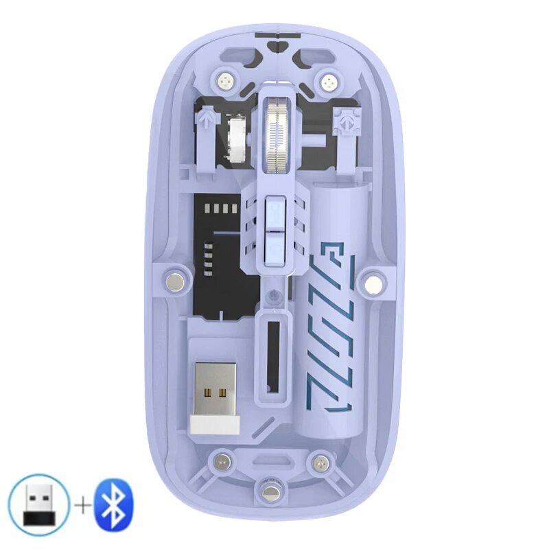 Прозрачная беспроводная мышь Warvank T1, двойной режим, 2,4G, Bluetooth-совместимая перезаряжаемая бесшумная мышь для iPad, ПК, ноутбука