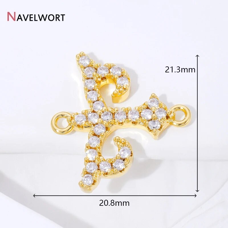 Соединитель для бижутерии NAVELWORT, 18K gold plated