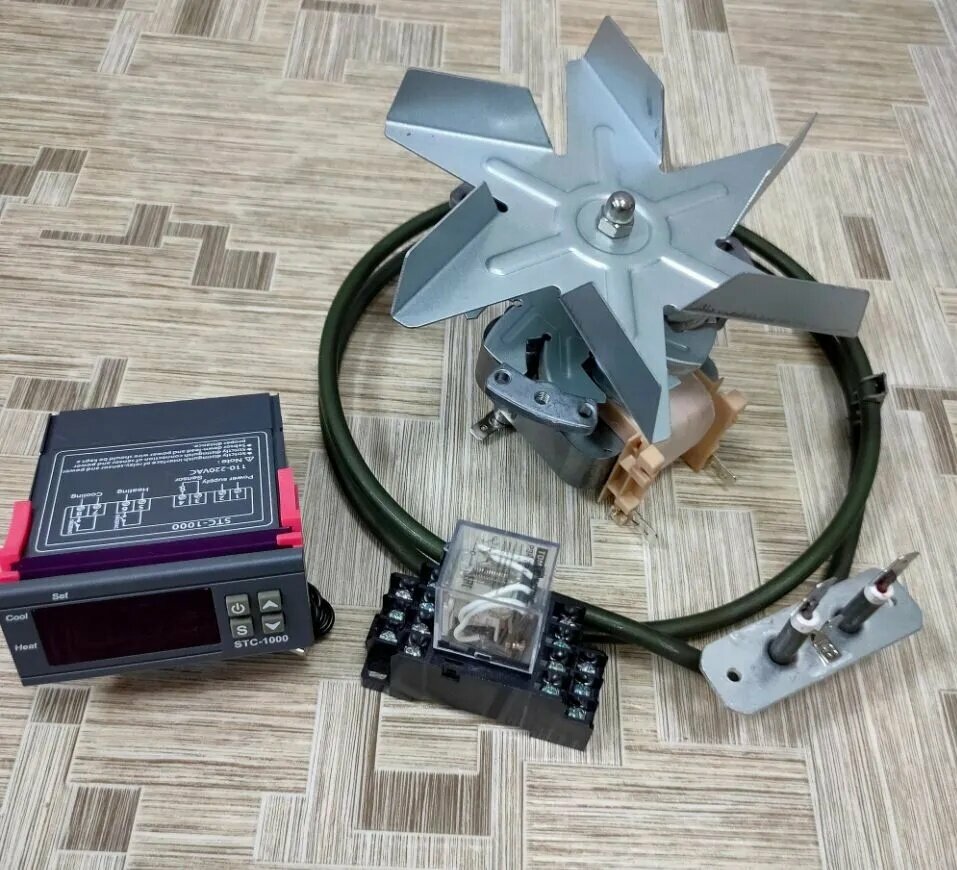 Комплект конвекции для коптильни с ТЭНом и терморегулятором 8Q