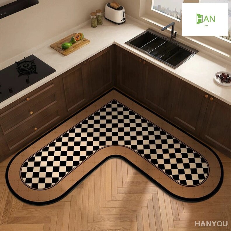 Коврик для кухни "Диатомовая грязь", 100x100см, маслостойкий, грязеотталкивающий, нескользящий