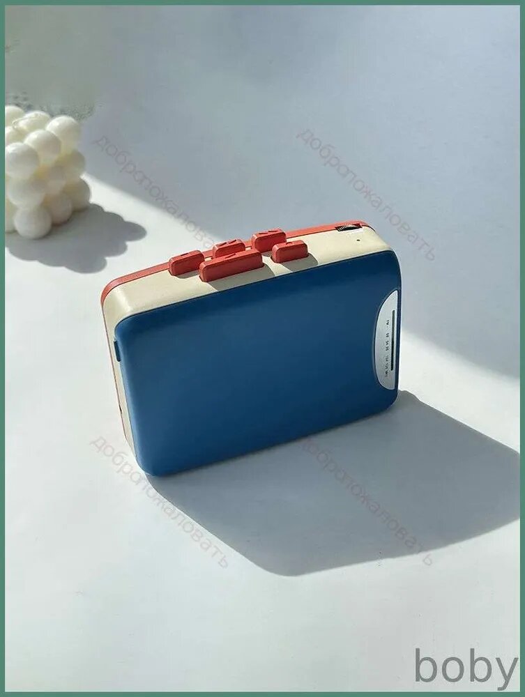 Кассетный плеер, синий с FM-тюнером пластиковый корпус