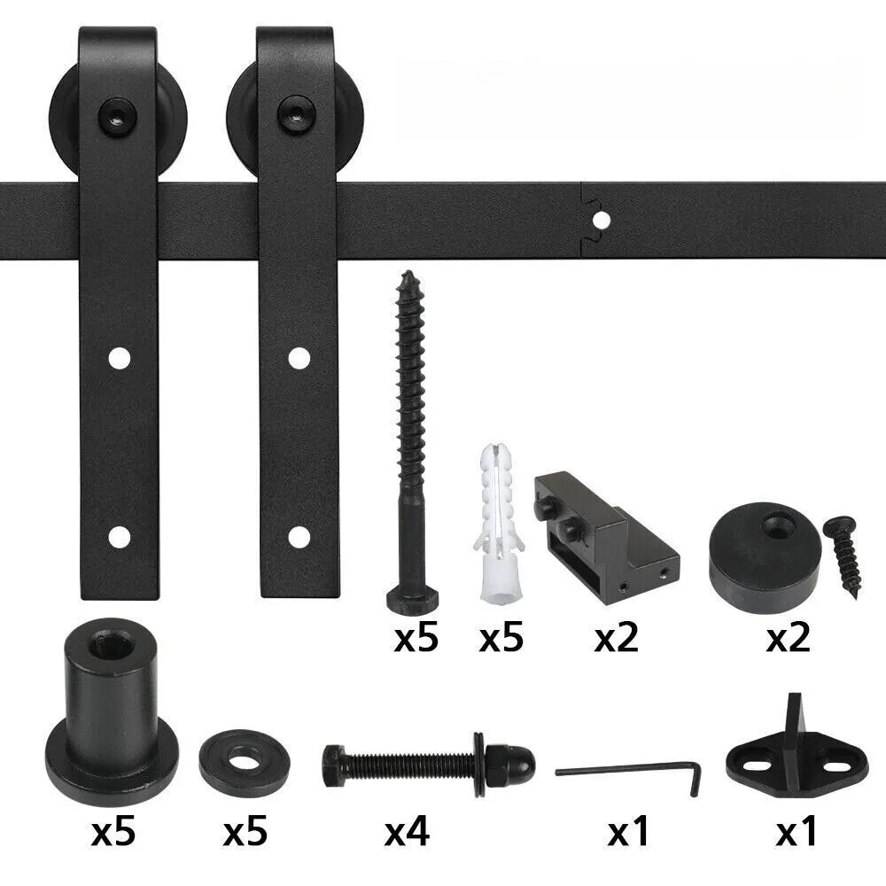 Раздвижная система-180cm Комплект фурнитуры для раздвижной двери сарая алюминиевый межкомнатная дверь J-образный трек с подвесом