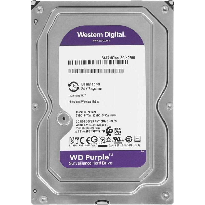 Жесткий диск WD Purple Pro 4TB 3,5 128MB(WD44PURZ)