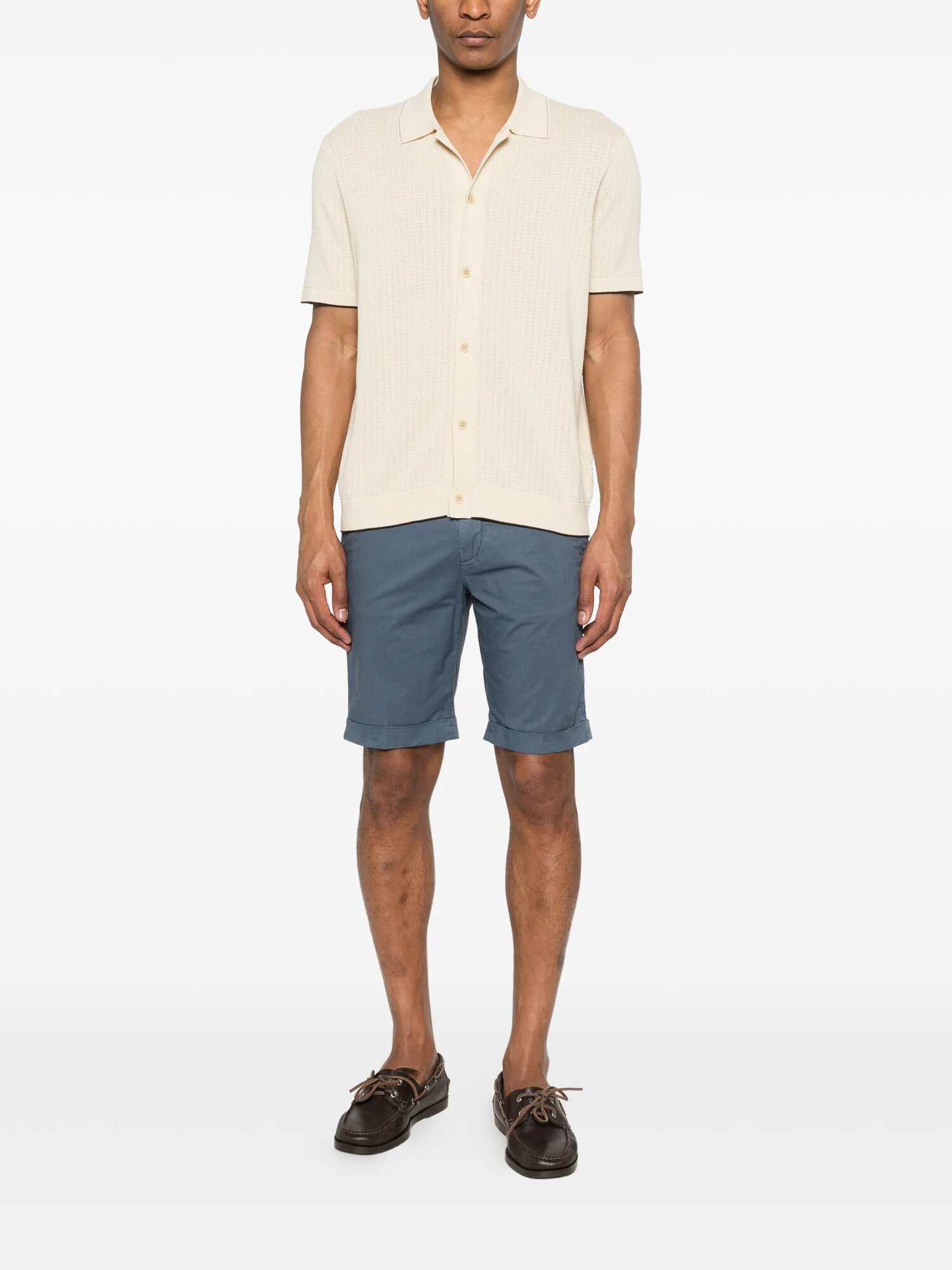 Шорты Corneliani Cuffed tailored shorts, размер 54, синий — фото 1