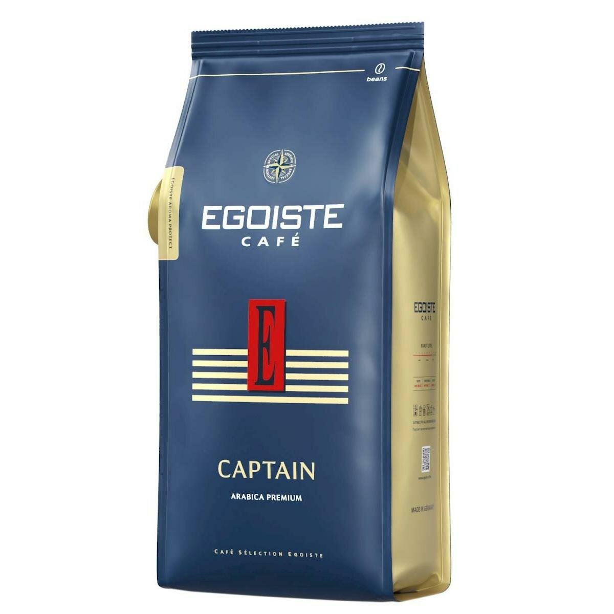 Кофе Egoiste "Captain", арабика, средняя обжарка, пакет с клапаном, 1кг