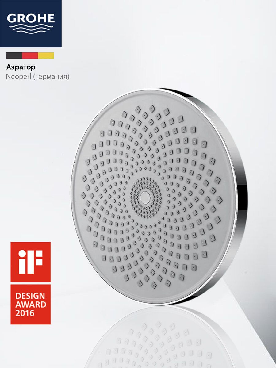 GROHE Лейка для тропического душа верхняя, Тропический душ лейка, Круглая хром