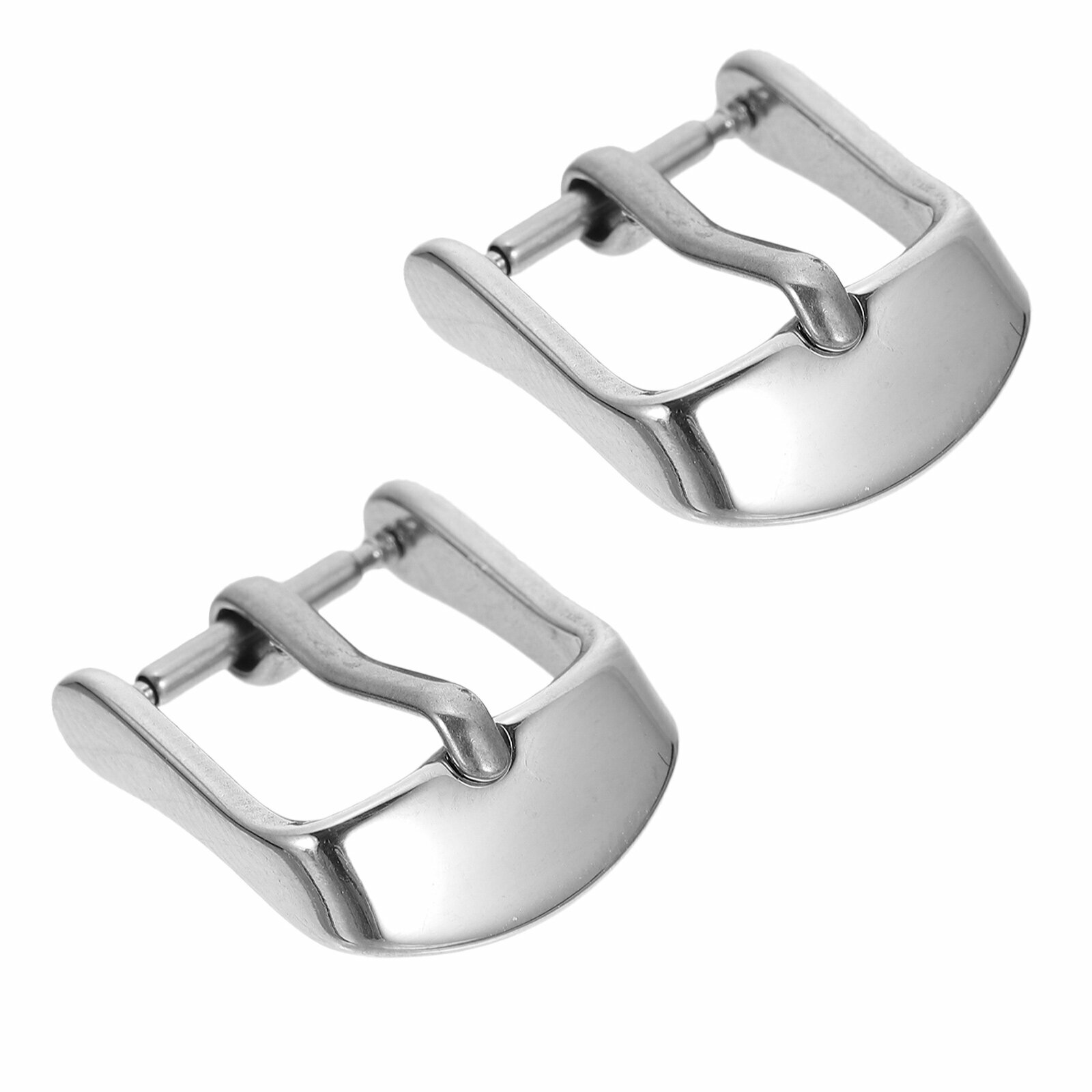 Пряжка из нержавеющей стали, пряжка для кожаного ремешка, пряжка для силиконового ремешка, пряжка для смарт-часов, аксессуар для часов, 2 шт. (полированная пряжка 12 мм)