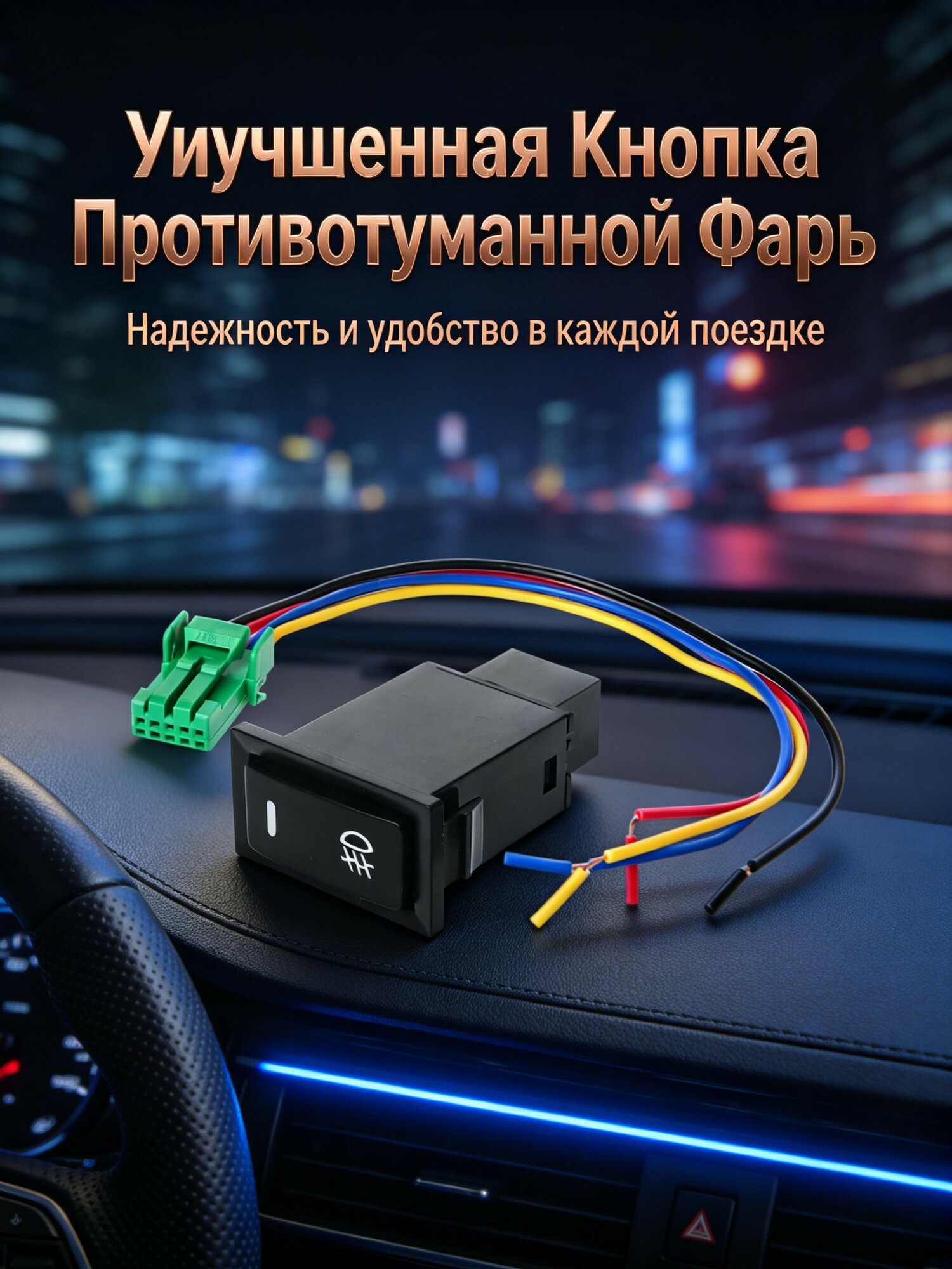Самоблокирующаяся кнопка для противотуманной фары, пластиковая черная 12В с 5 контактами для быстрой замены