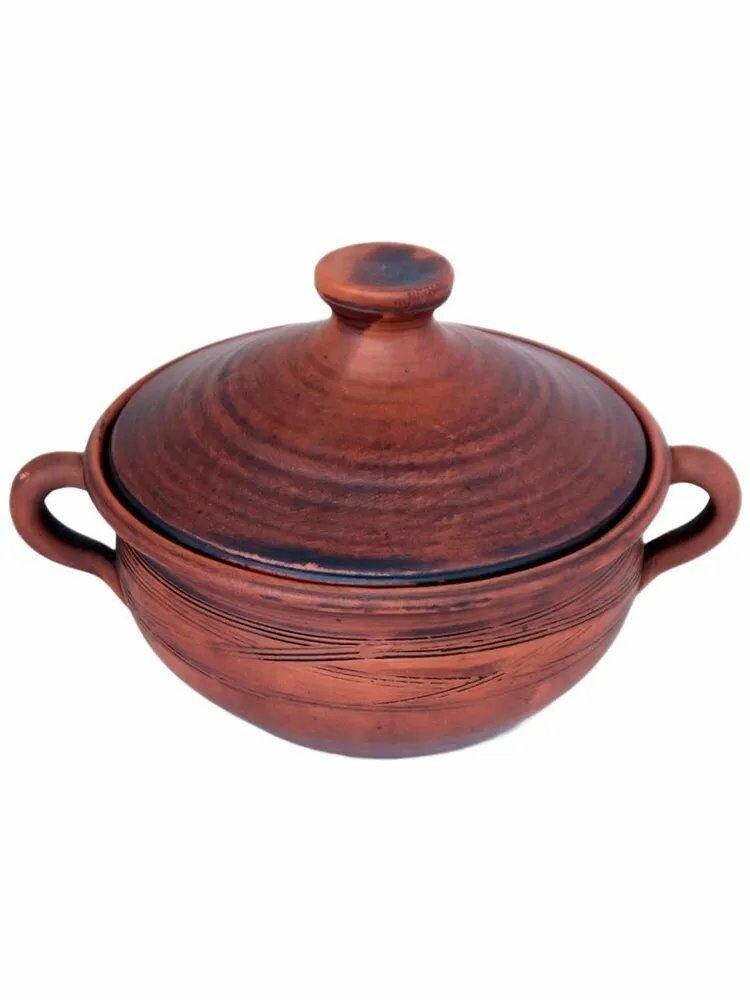 Горшочек для запекания, Бульонница + глазурь, глина, керамика, ручная работа