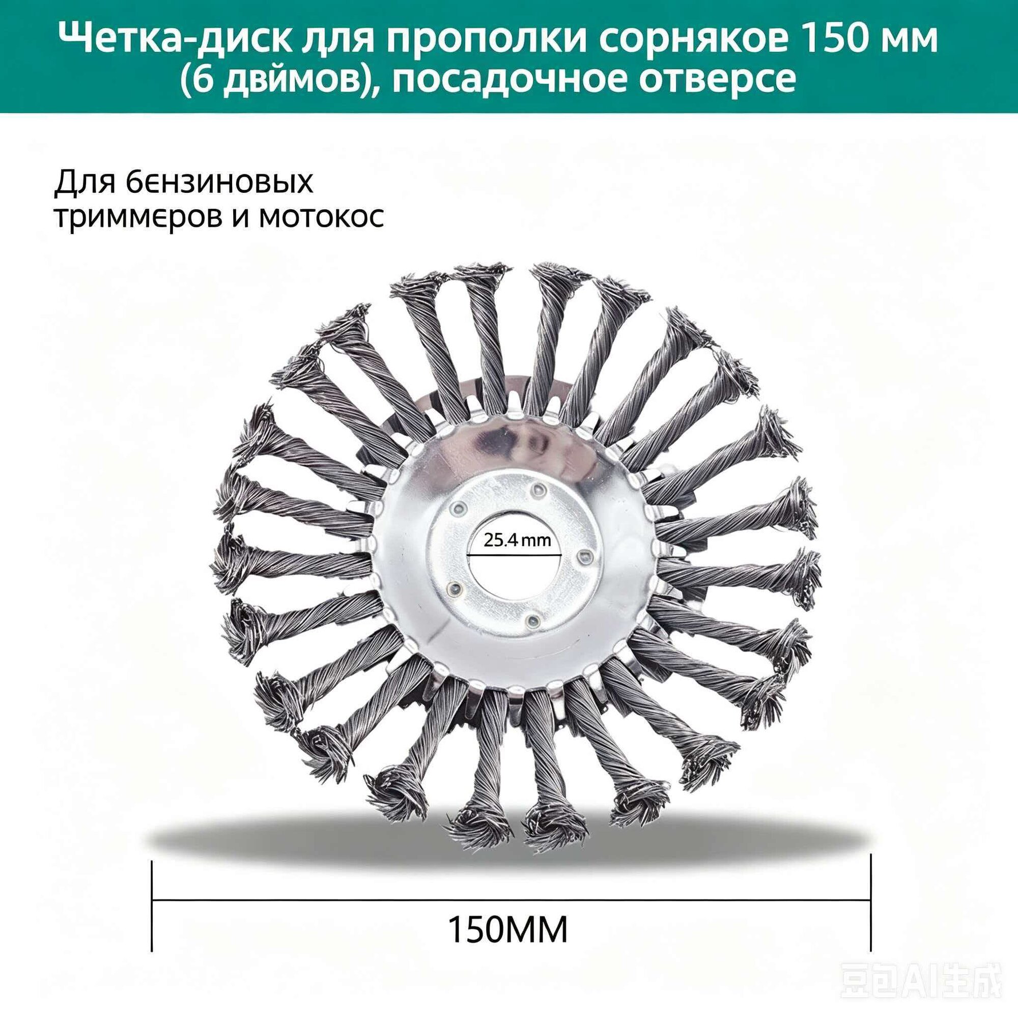 Насадка для триммера из стальной проволоки, щетка-диск для удаления сорняков, очистки швов и коррозии, универсальная для 15cm