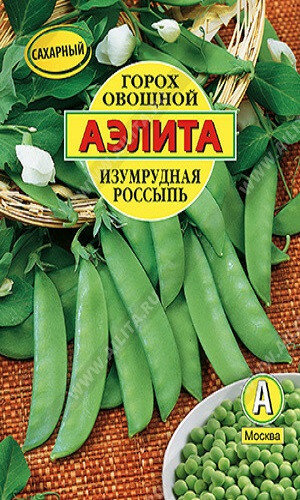 Семена Горох овощной Изумрудная россыпь Раннеспелый, сахарный, высокоурожайный сорт, 25гр Аэлита
