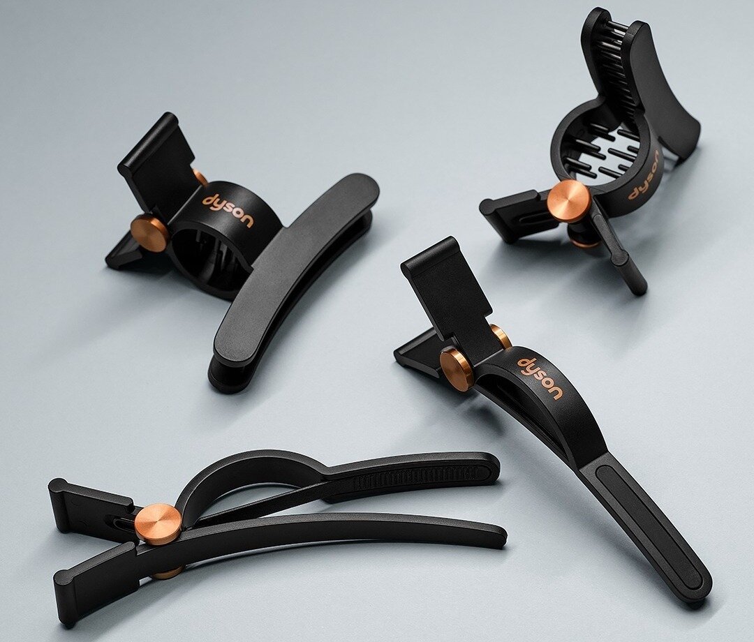Набор Dyson Hair Clips из 4 заколок и крабиков Медные / Самые инновационные заколки в мире, которые не слетают с волос