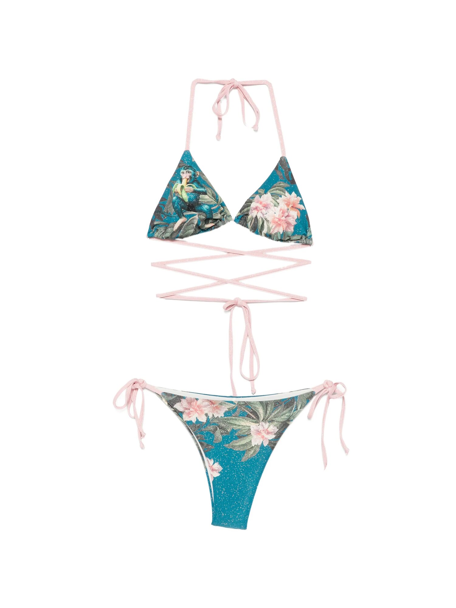 Купальник Floral-print wrap-around bikini