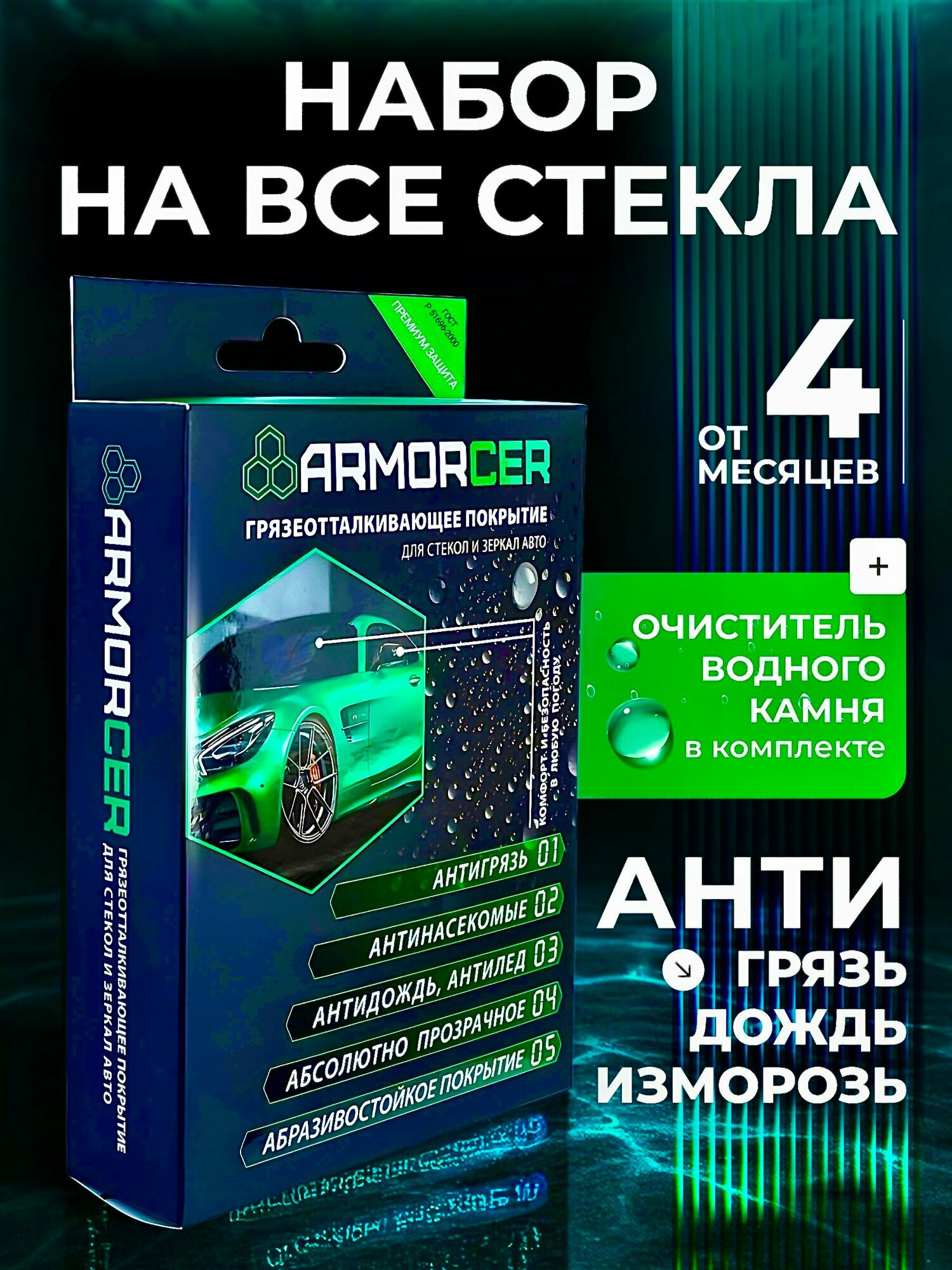 Подарочный набор мужчине женщине антидождь для стекол автомобиля
