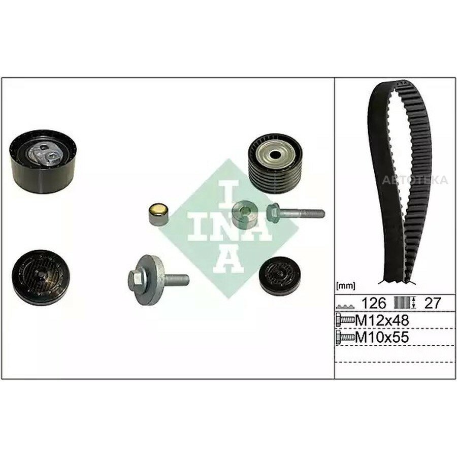 Комплект ремня ГРМ RENAULT DUSTER 2.0i F4R INA 530063810