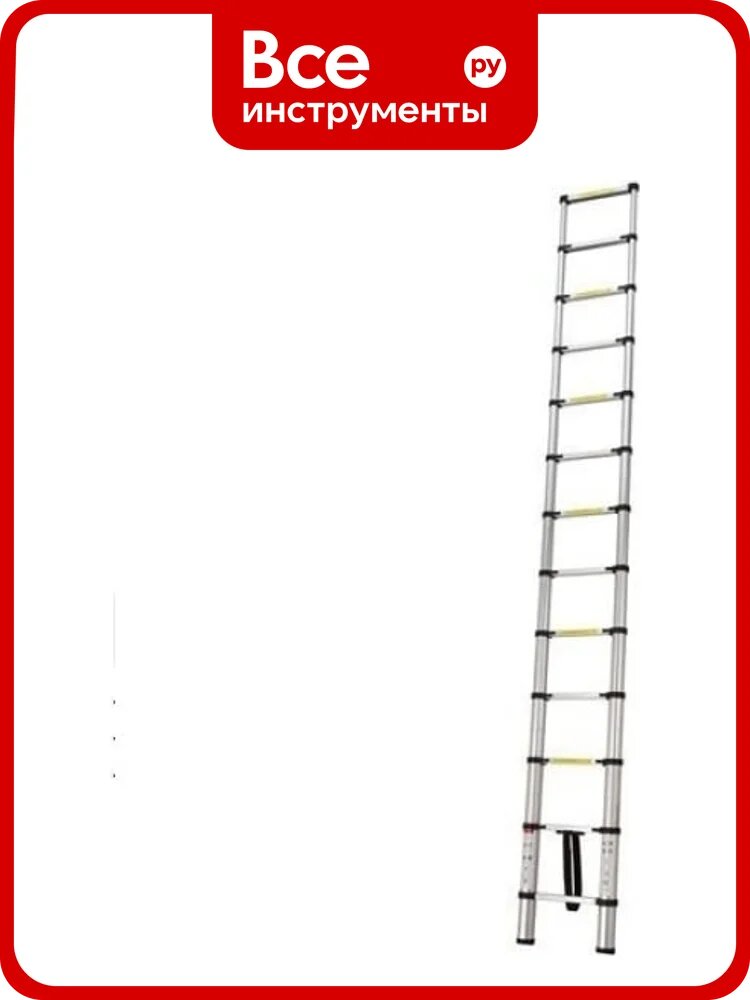 Телескопическая, STARTUL, лестница STARTUL 15 ступеней ST9734-044, алюминия, выполнения различных работ