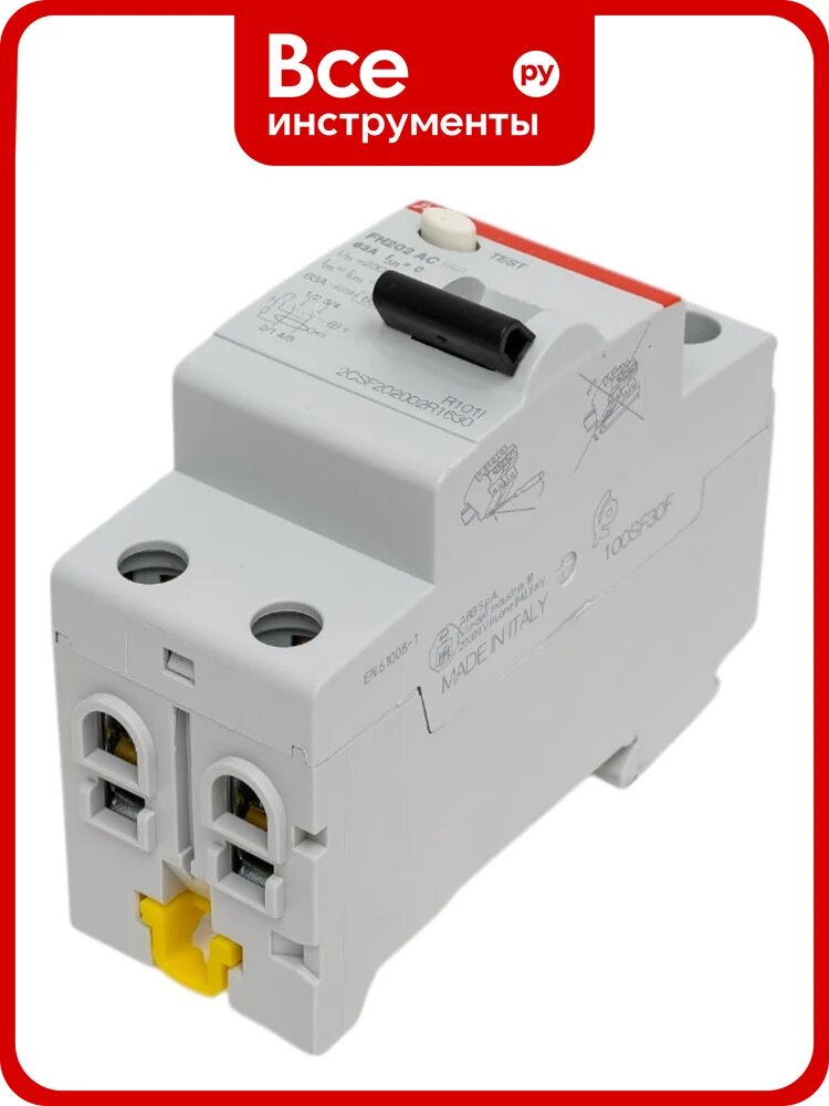 Выключатель дифференциального тока ABB FH202 модульный тип с монтажом на DIN‑рейку для электрооборудования