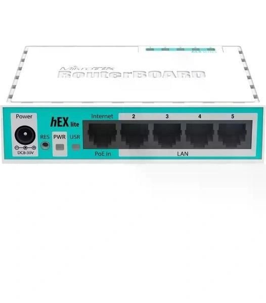 Роутер hEX lite (RB750R2) 10/100BASE-TX белый