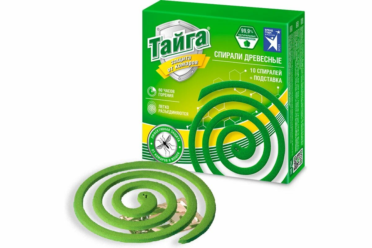 Тайга НД ИН-122 Спирали древесные от комаров для дачи и походов, экологичный защитник