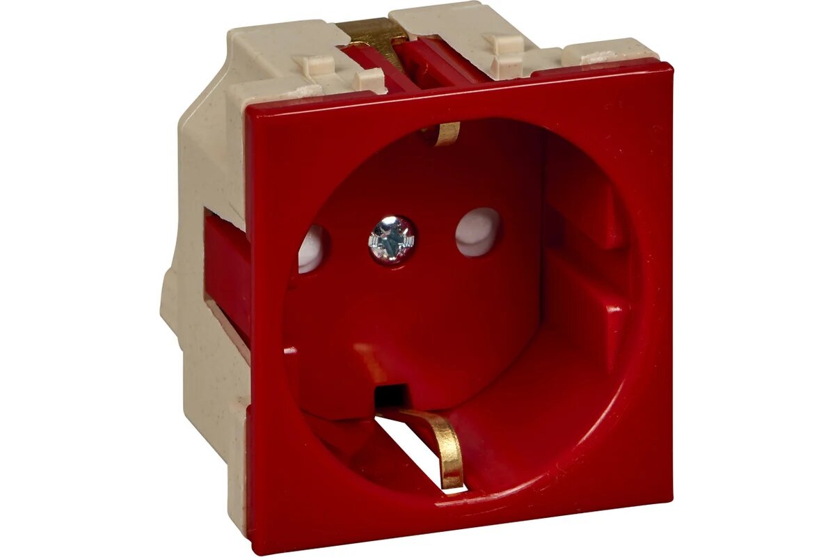 Systeme Electric В45 С/У С ЗК розетка для кабель-канала 250В 16А красная RN16-113-K