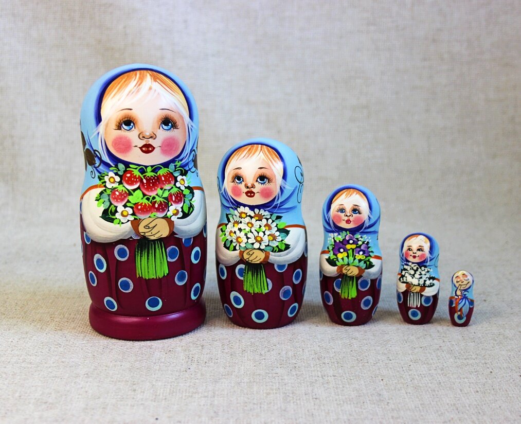 Матрешка с земляничкой Тульская
