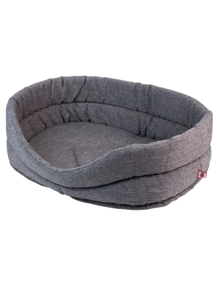 Лежак, овальный ZOOexpress "Nord" для собак и кошек, мебельная ткань №4 53*38*14 см серый ЗооЭкспресс