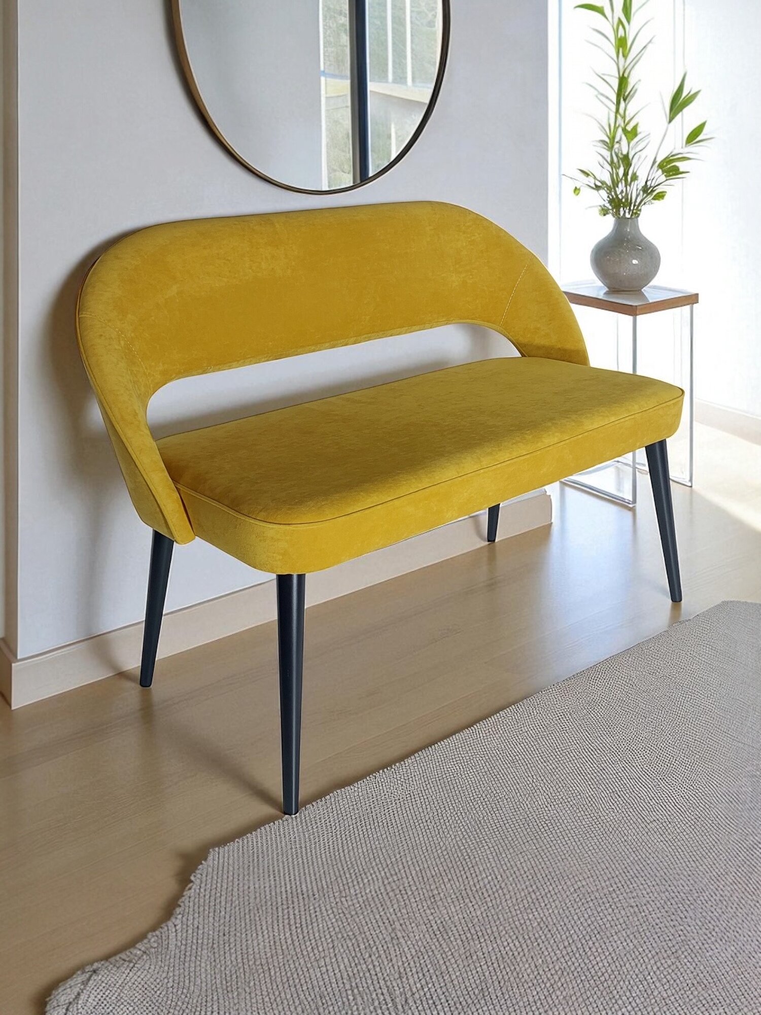 Мини диван "Качественная мебель", желтый, 200 кг нагрузки