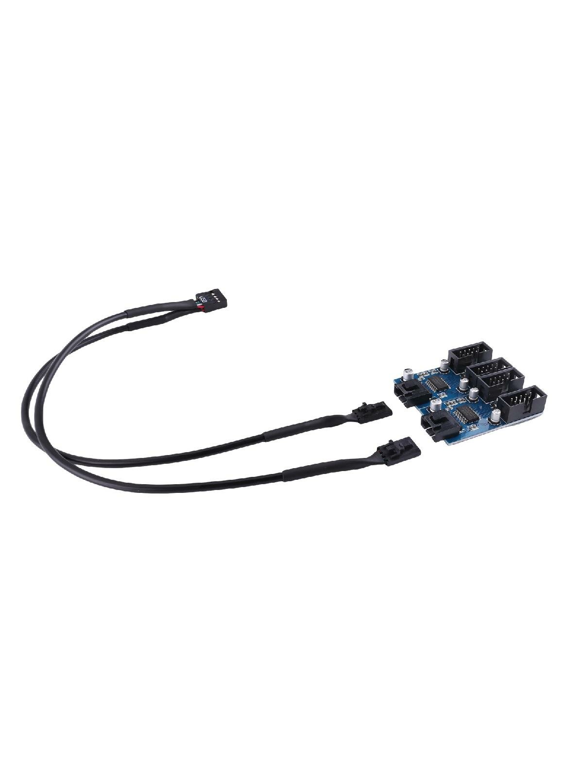 Motherboard 9Pin USB Header Splitter Male 1 to 2/4 Female Extension Cable Adapter Desktop 9-Pin USB2.0 HUB Connector