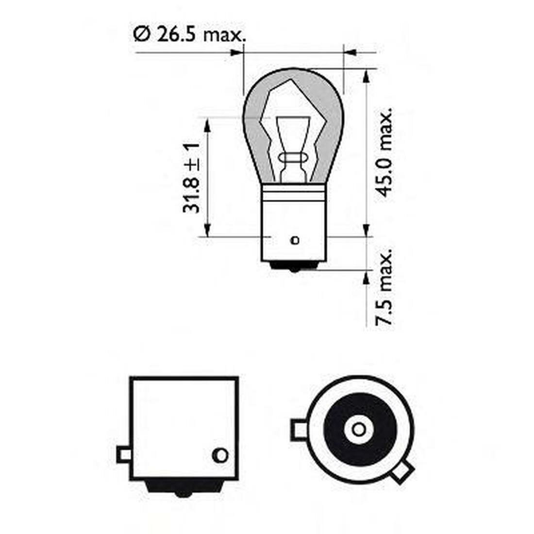 Philips лампа py21w 12v-21w (bau15s) (серебристый дизайн) silver vision блистер (2шт.) 12496svb2