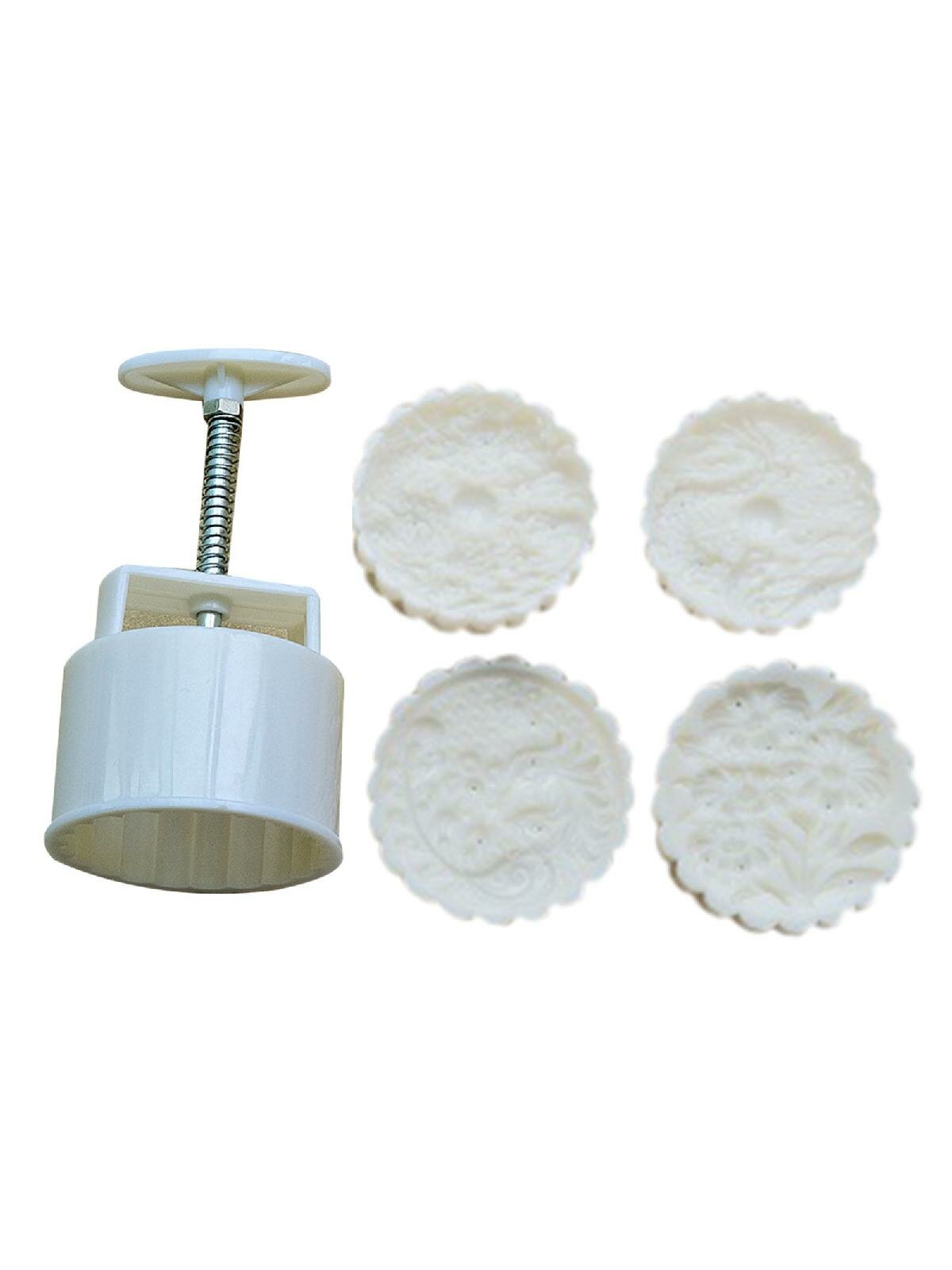 Форма для лунного пирога с цветочным узором, приспособление для изготовления лунного пирога на празднике середины осени, штампы для печенья, ручной пресс, инструмент для выпечки лунных пирогов