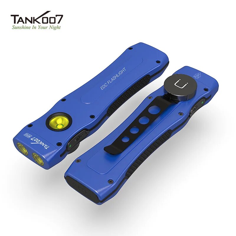 TANK007 WF02 синий фонарь USB, 1100LM, водонепроницаемый
