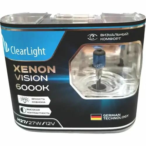 Лампа галогеновая 12V H27 27W PG13 6000K (бокс 2шт) Xenon Vision