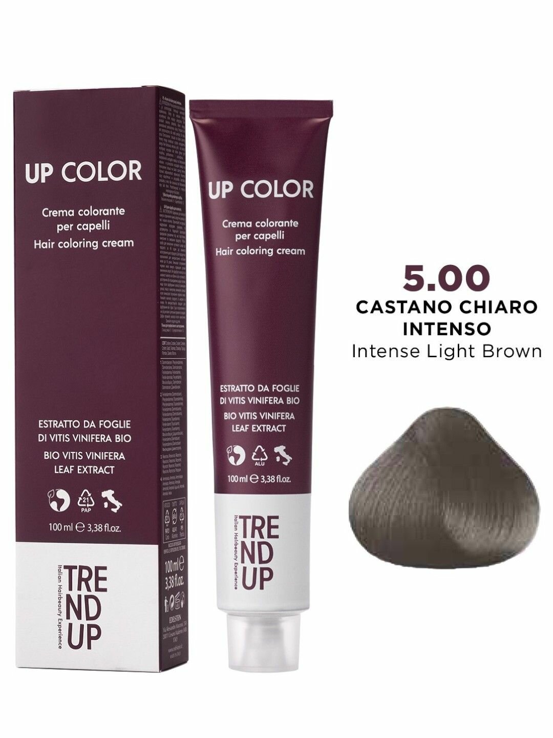 Краска для волос, 5.00 Светлый шатен интенсивный, Профессиональная, TREND UP UP COLOR, 100 мл