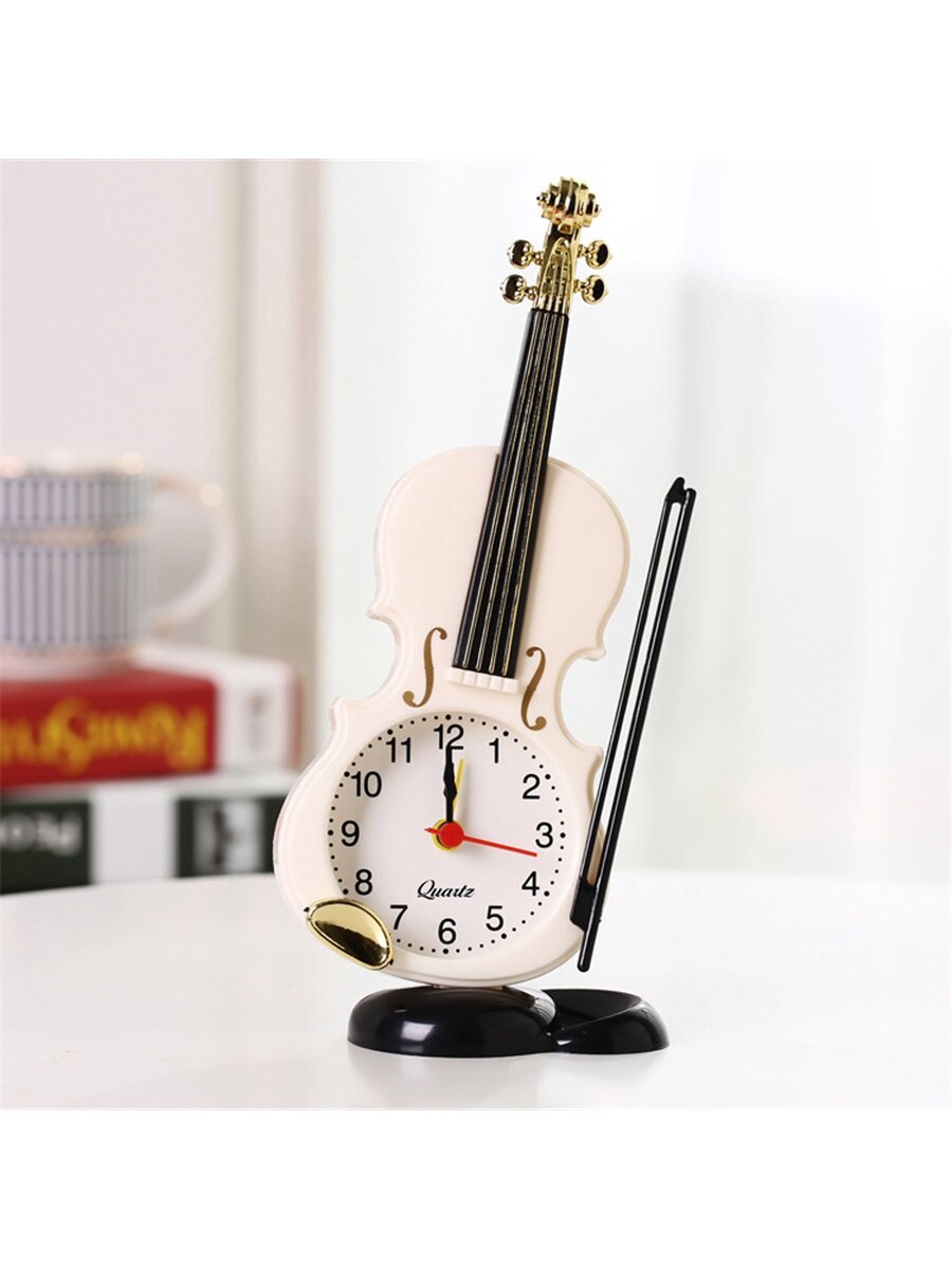 Креативные настольные часы, скрипка и будильник