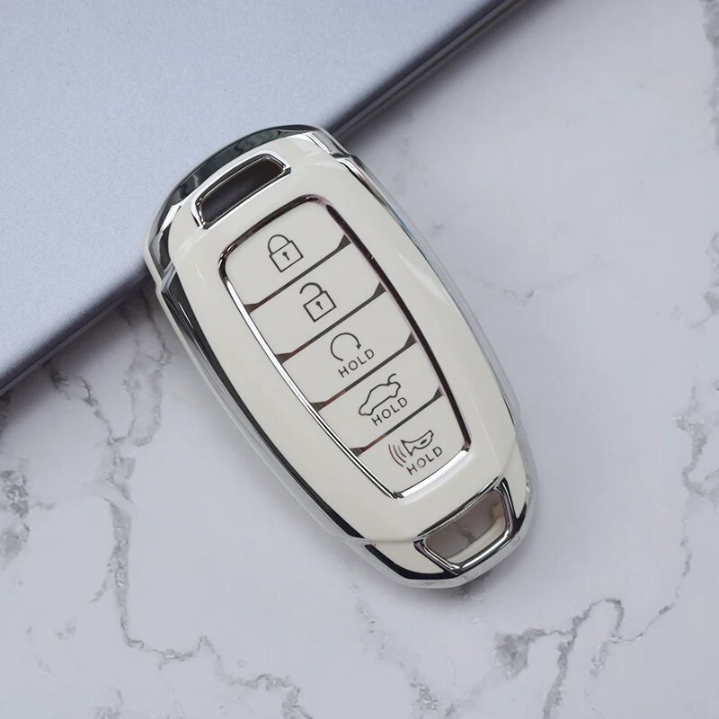 Новинка ТПУ чехол для автомобильного ключа для Hyundai Creta I20 I30 IX35 IX25 5 buttons white