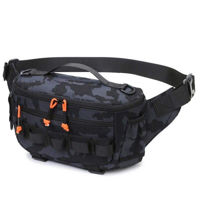 Тактическая поясная сумка Black Camo для рыбалки