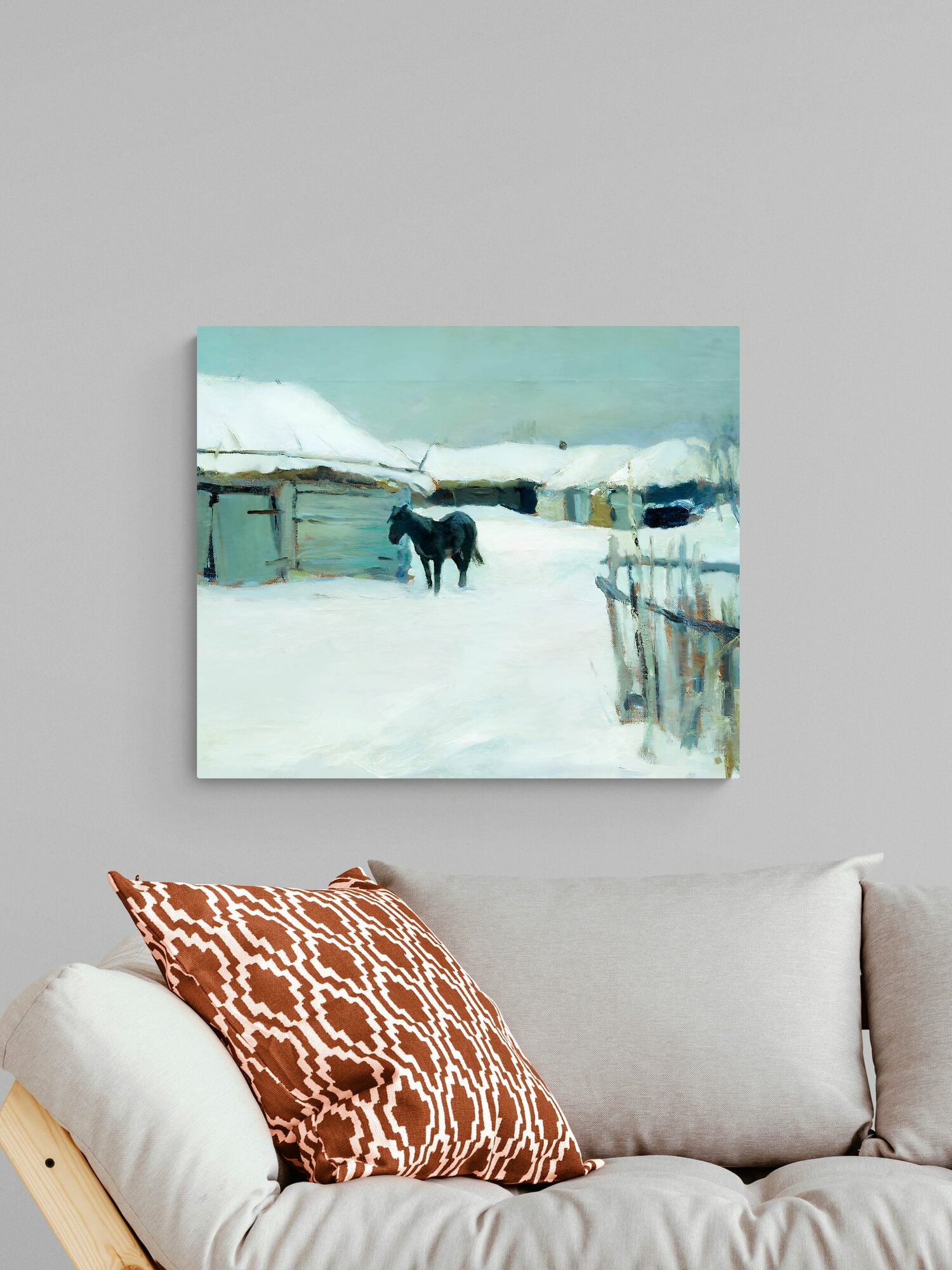 Алексей Степанович Степанов "Деревня зимой". Картина 50х40