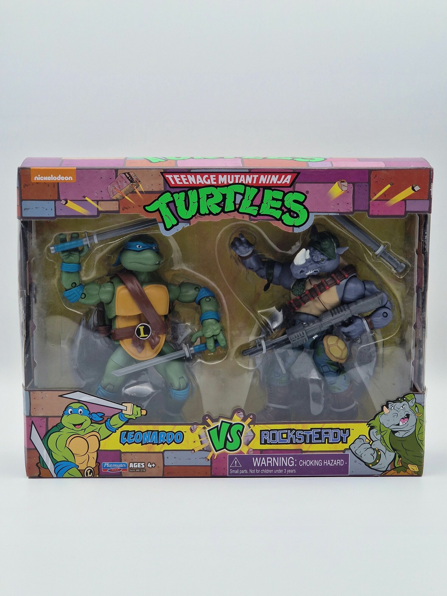 Леонардо и Рокстеди Черепашки ниндзя игрушка фигурка набор 2шт TMNT Leonardo and Rocksteady