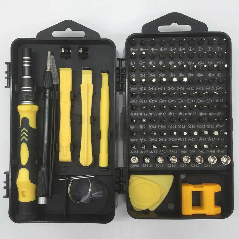 Набор отверток и бит для ремонта электроники, 115 в 1, черный