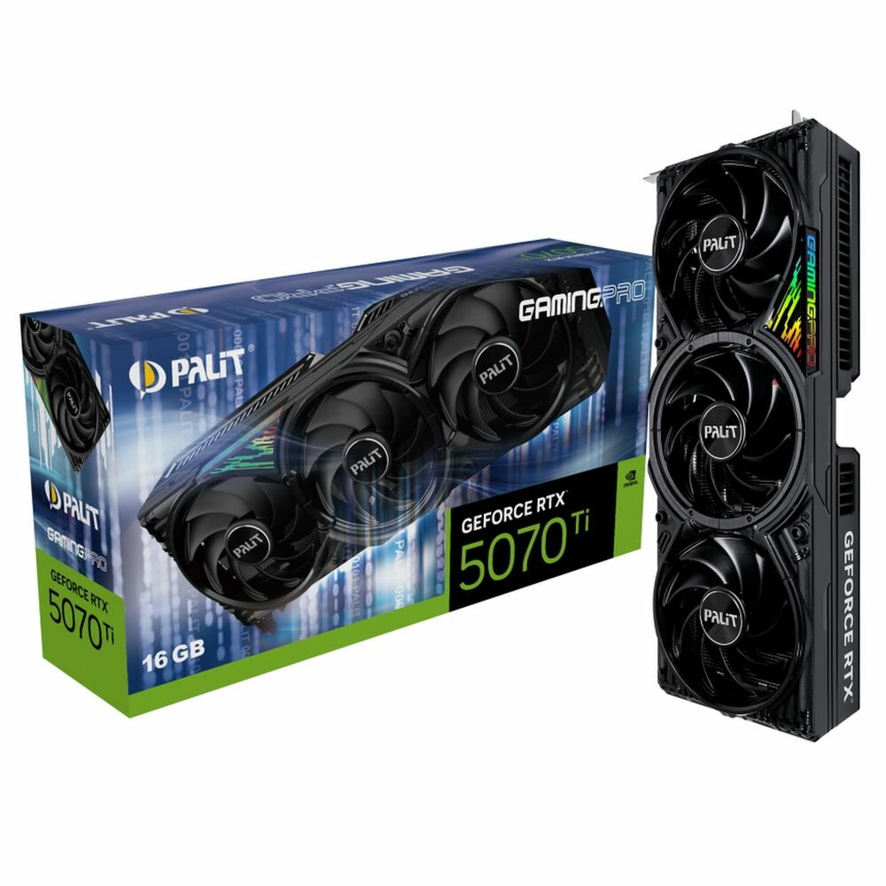 Видеокарта Palit RTX5070Ti GAMINGPRO 16GB GDDR7 256bit 3xDP HDMI 3FAN RTL