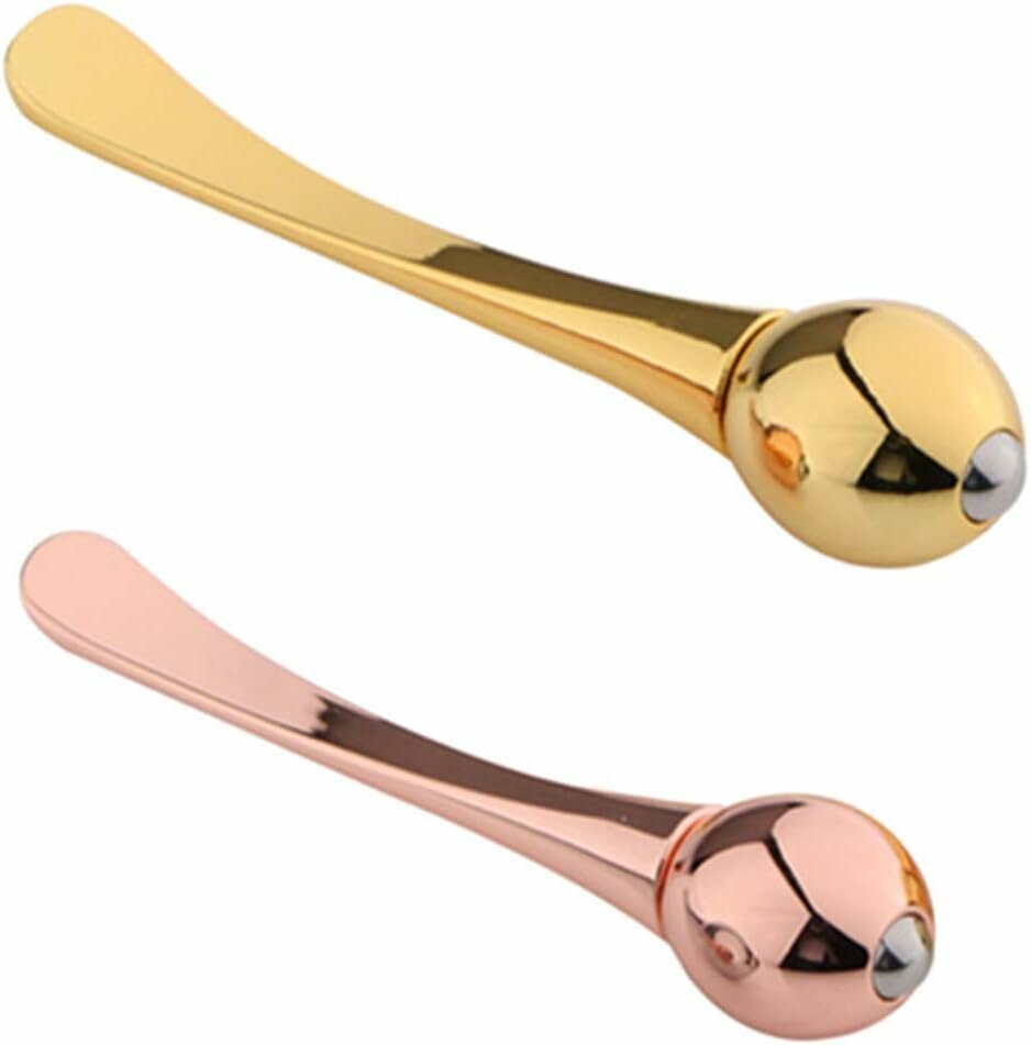 Массажер для глаз, крем для глаз, литой, против морщин, темных кругов, массажер для лица, антивозрастной крем для глаз, массажер-палочка, крем-массажер для лица против морщин, массажер для глаз, 2 шт. - золото + розовое золото