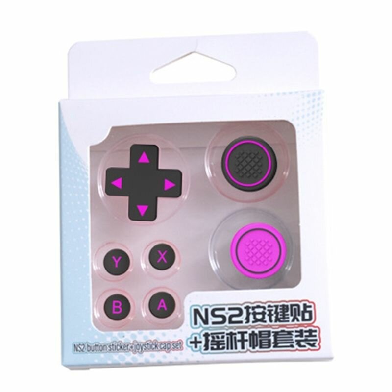 Силиконовая наклейка на кнопку switch2 NS2 rocker cap с крестообразным расположением клавиш -черный и красный