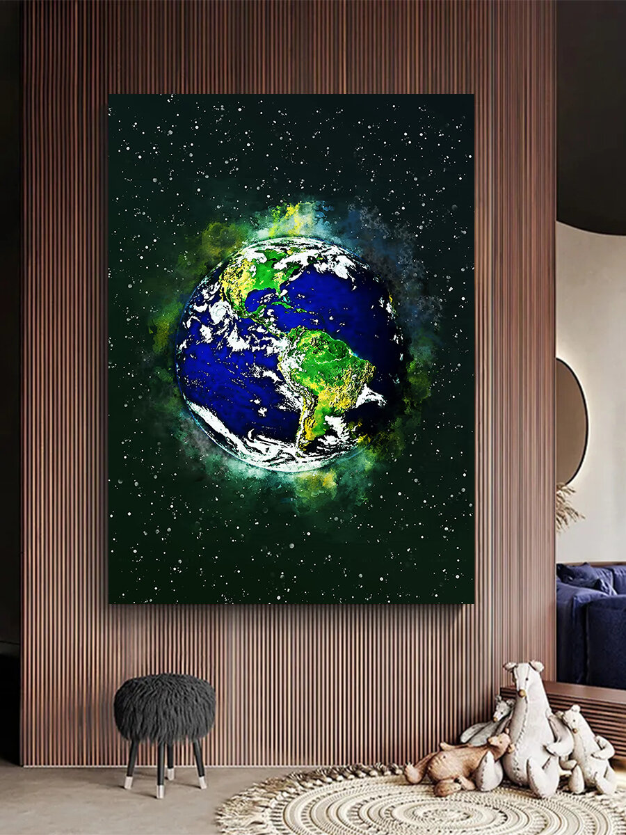Картина интерьерная - "Космос, планета земля" , 40х60 см.