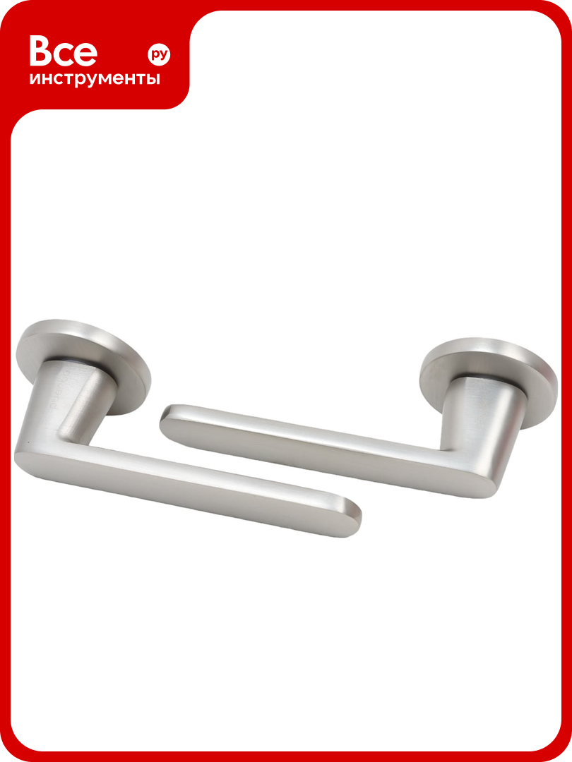 Дверная ручка PUERTO Фрапе серия SLIM никель суперматовый, алюминиевый корпус с гальваническим покрытием, круглая форма