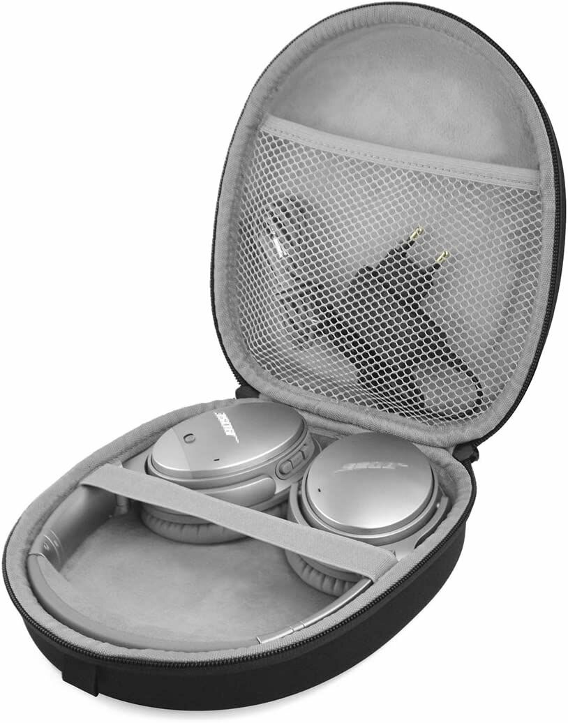 Чехол для переноски наушников MyPads, совместимый с Bose QC 35, QC45, AE2, SoundLink, защитная дорожная сумка из жесткой оболочки с кабелем, зарядн.